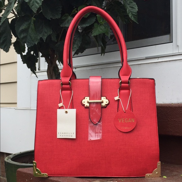 Isabelle | Bags | Red Satchel Hand Bag Adjustable Shoulder Bag | Poshmark